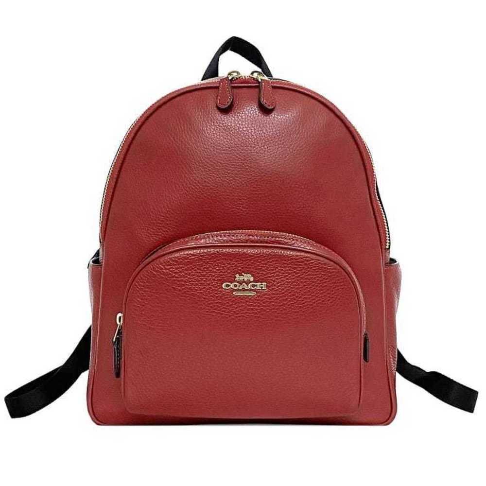 Coach Rucksack Red 5666 Leather Backpack Ladies Black - Gem